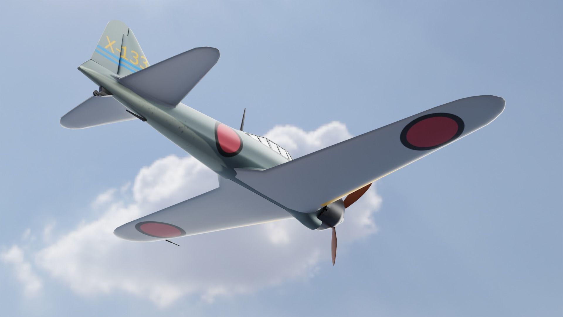 Mitsubishi Zero Japanese airplane free 3D model | CGTrader