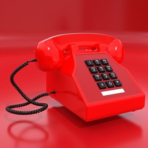 Retro Red Phone 3D model | CGTrader