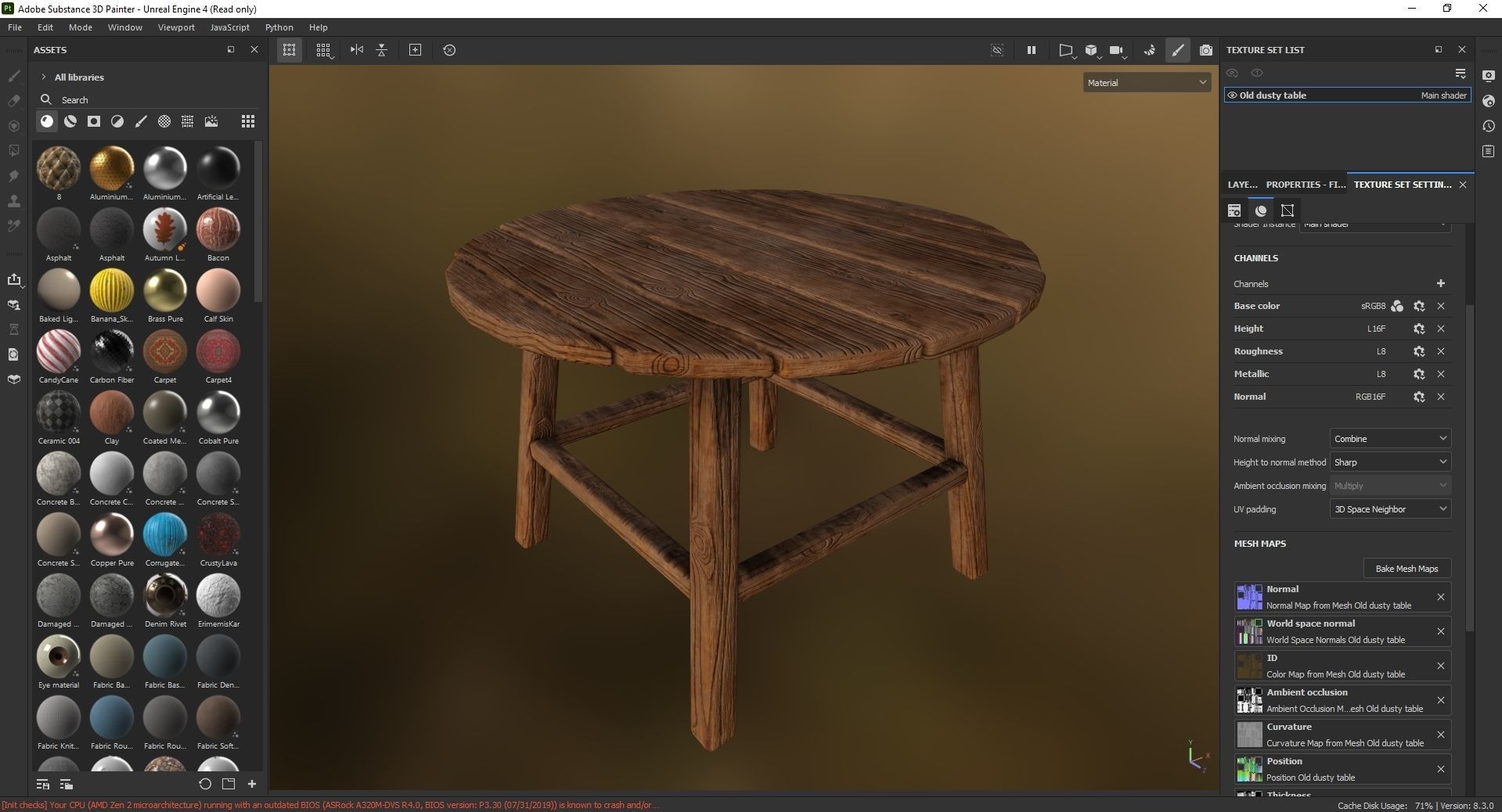3D model Old dusty table 3D Model VR / AR / low-poly | CGTrader