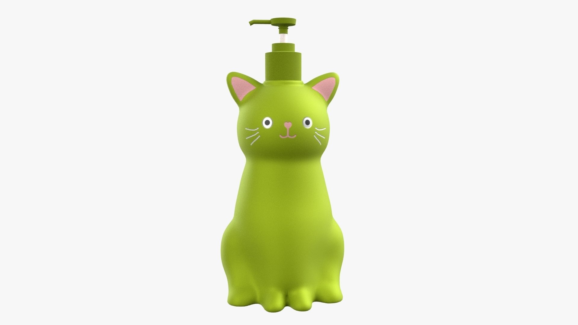 Cat Liquid Soap Dispenser Leaf Green Version 3D model | CGTrader