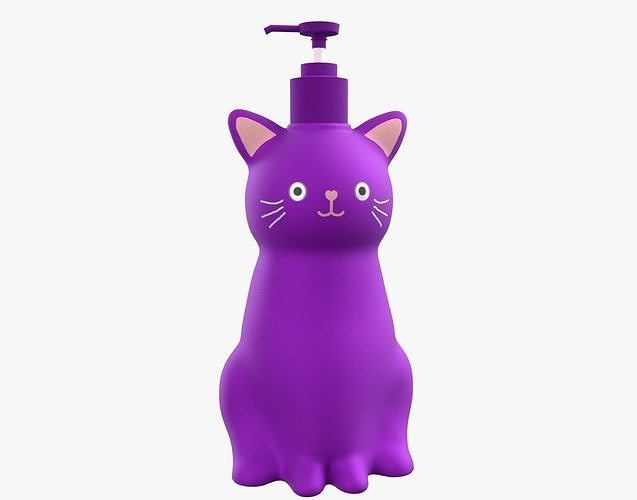 Cat Liquid Soap Dispenser Purple Version 3D model | CGTrader