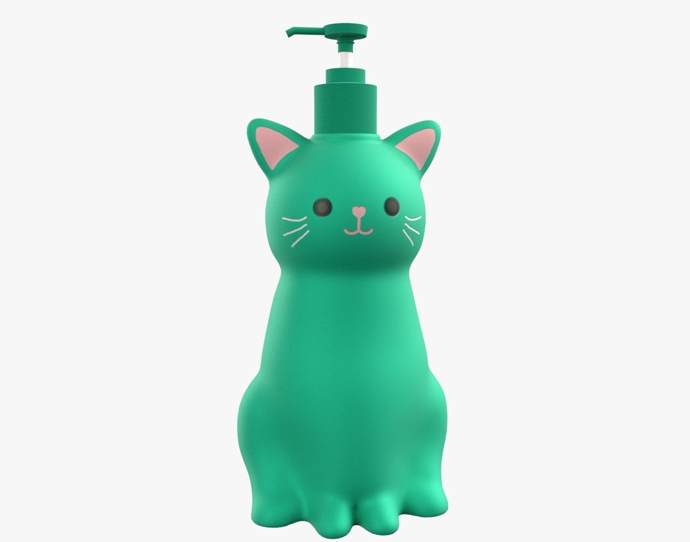 Cat Liquid Soap Dispenser Turquoise Version 3D model | CGTrader