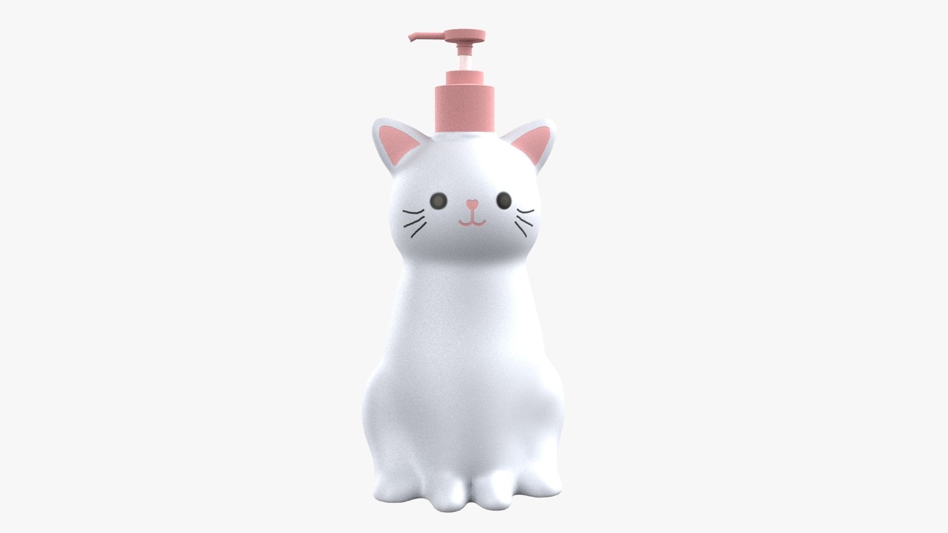 Cat Liquid Soap Dispenser White Version 3D model | CGTrader