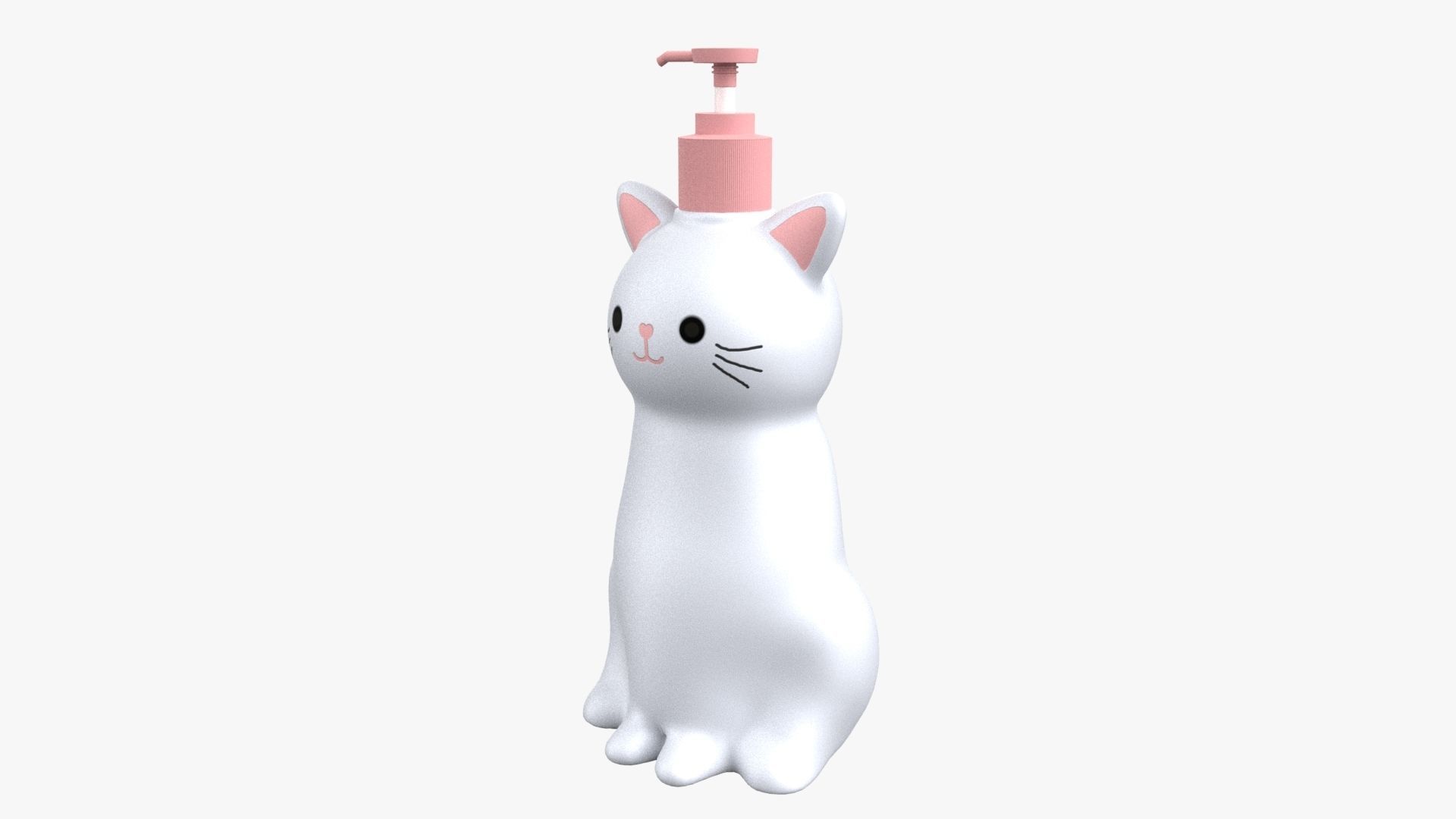 Cat Liquid Soap Dispenser White Version 3D model | CGTrader