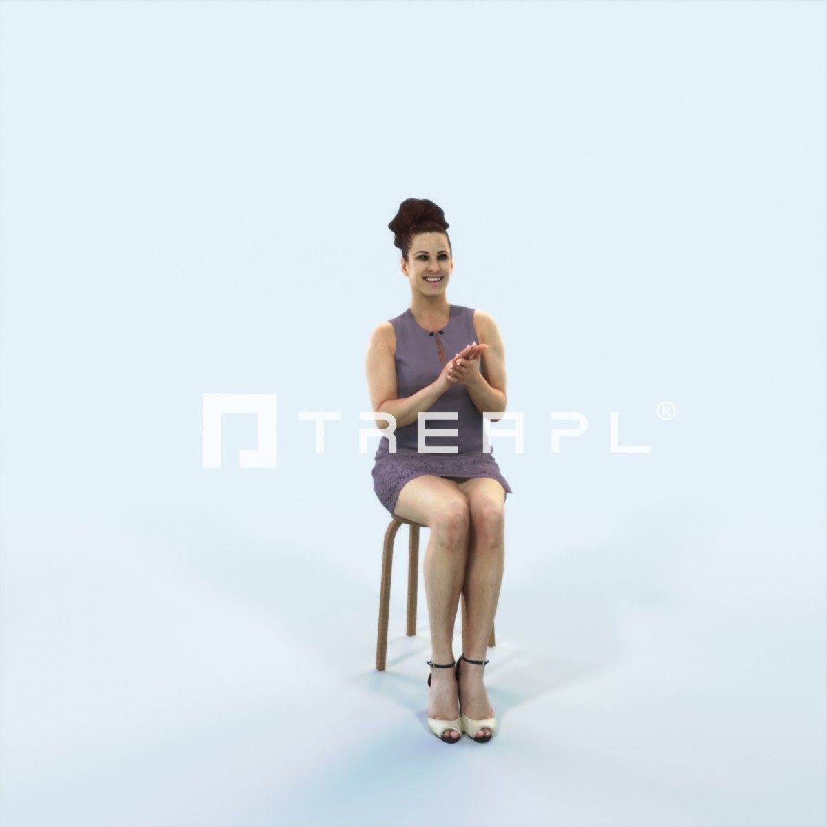 3D model Yearn 20H Clapping Sitting Event Elegant Woman VR / AR / low ...