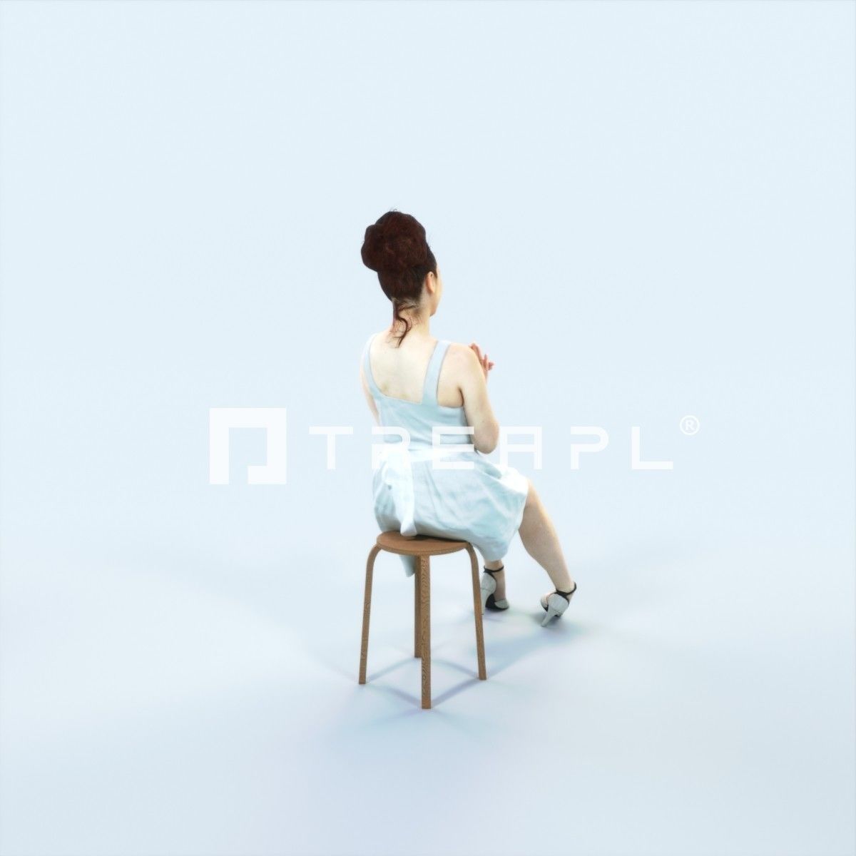 3D model Yearn 21M Clapping Sitting Casual Woman VR / AR / low-poly ...