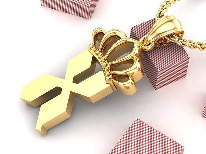 X Pendant Letter Jewelry Version 7 3D model | CGTrader