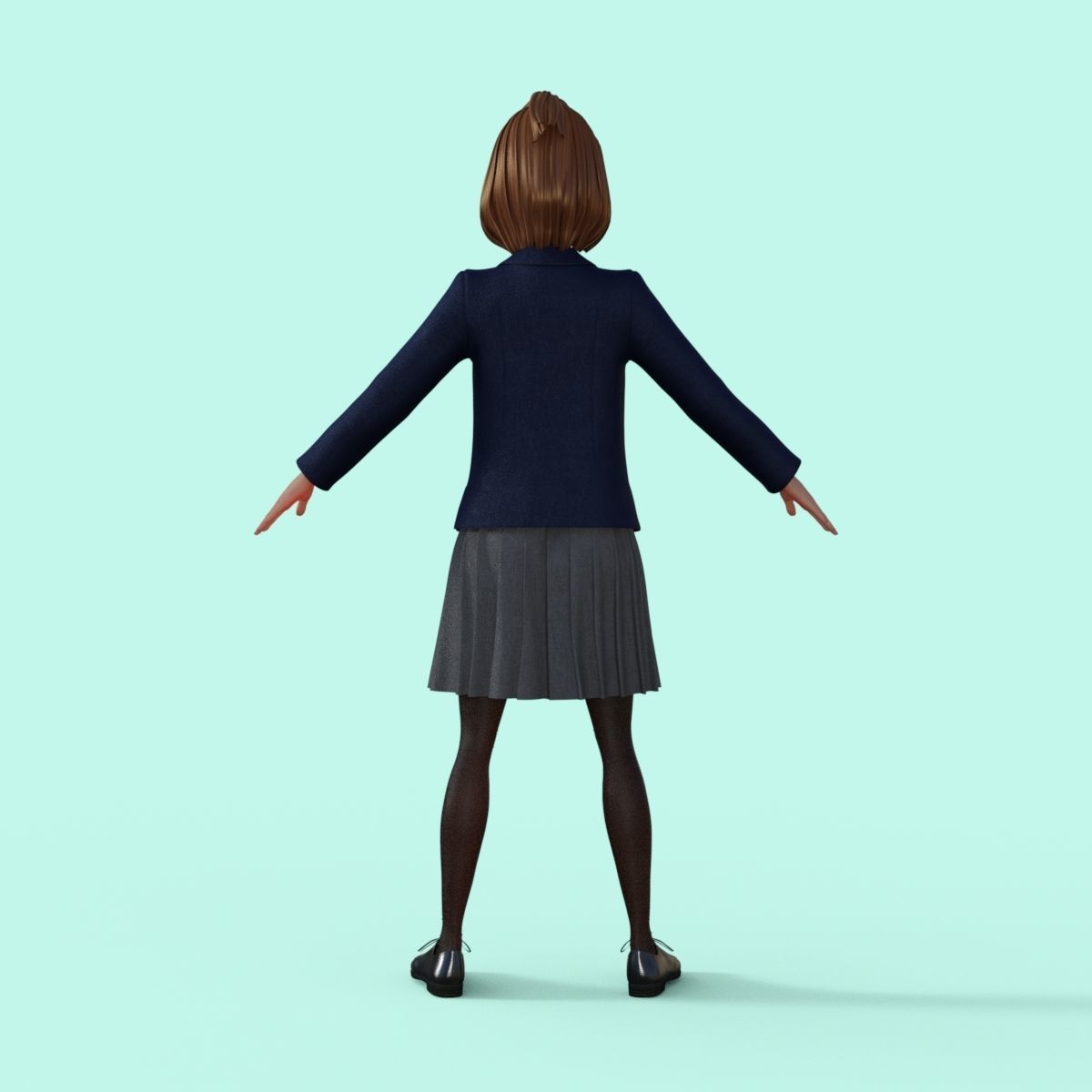High School Student Girl 3D model rigged | CGTrader