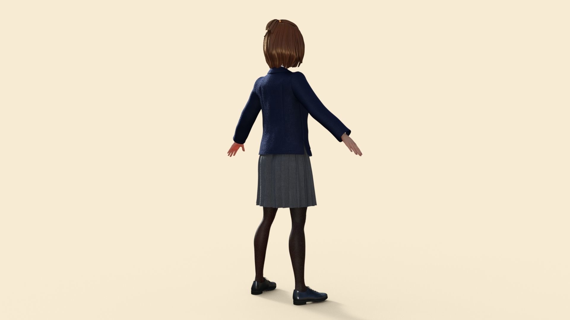 High School Student Girl 3D model rigged | CGTrader