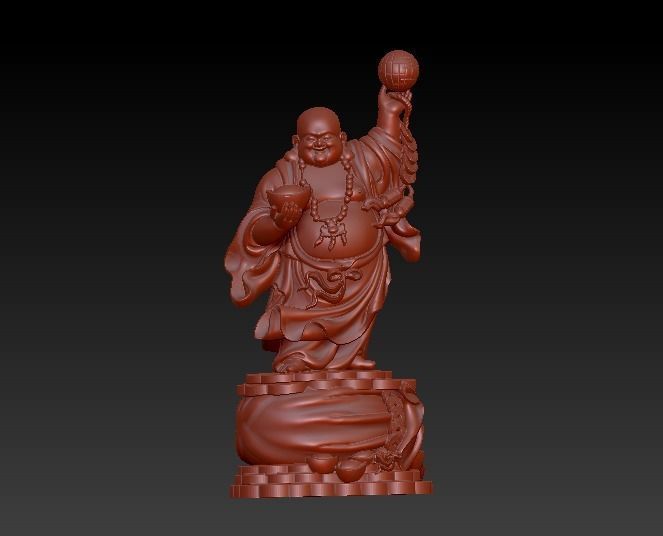 standing smiling budha statue - di lac dia cau 3D model | CGTrader