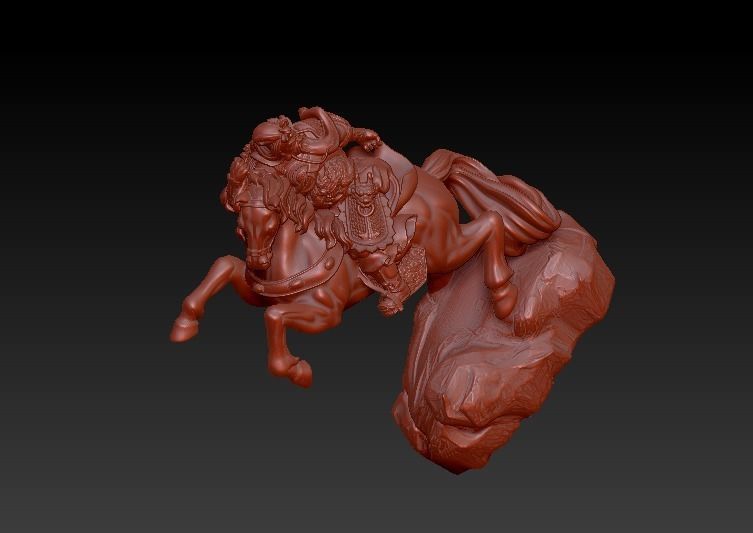chinese warrior statue sit on horse - quan cong cuoi ngua 3D model ...
