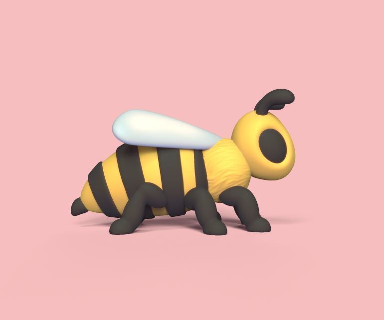 Cute Cartoon Bee 3D model 3D printable | CGTrader