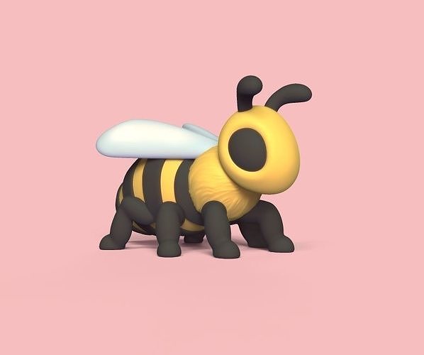 Cute Cartoon Bee 3D model 3D printable | CGTrader