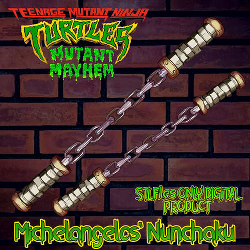 Michelangelo Nunchaku Teenage Mutant Ninja Turtles Total Mayhem 3D model 3D printable | CGTrader