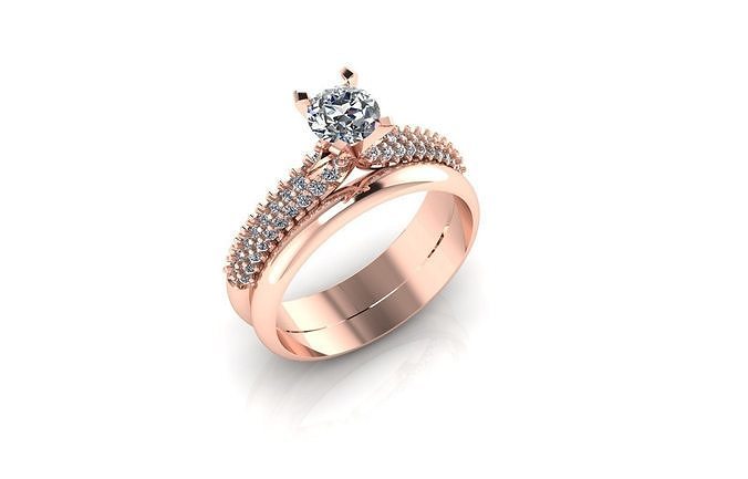 Fancy cut diamond engagement ring 3d model 3D model 3D printable | CGTrader