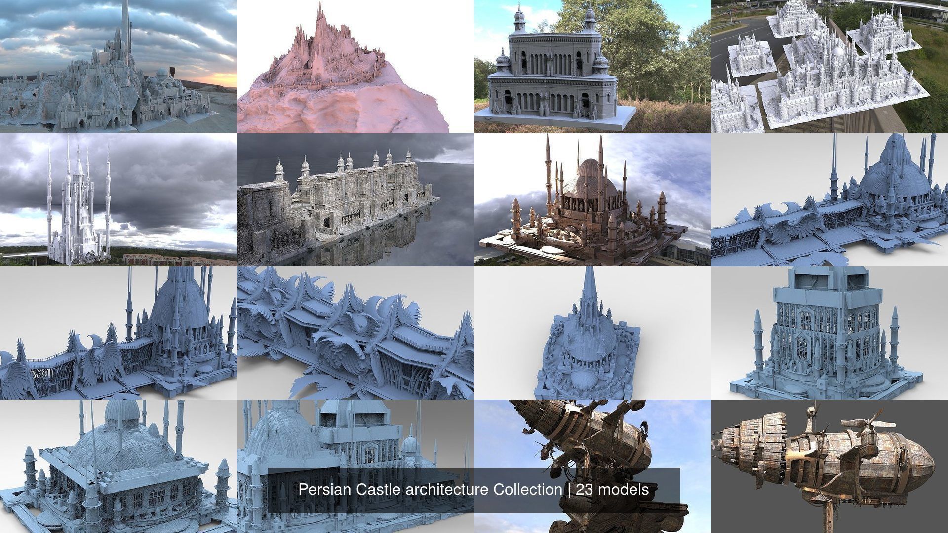 Persian Castle architecture Collection | CGTrader