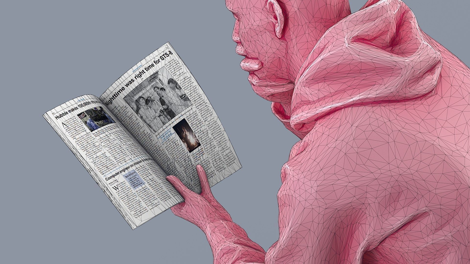 Deep in Space Young Man Reading NASA NEXT 3D model | CGTrader