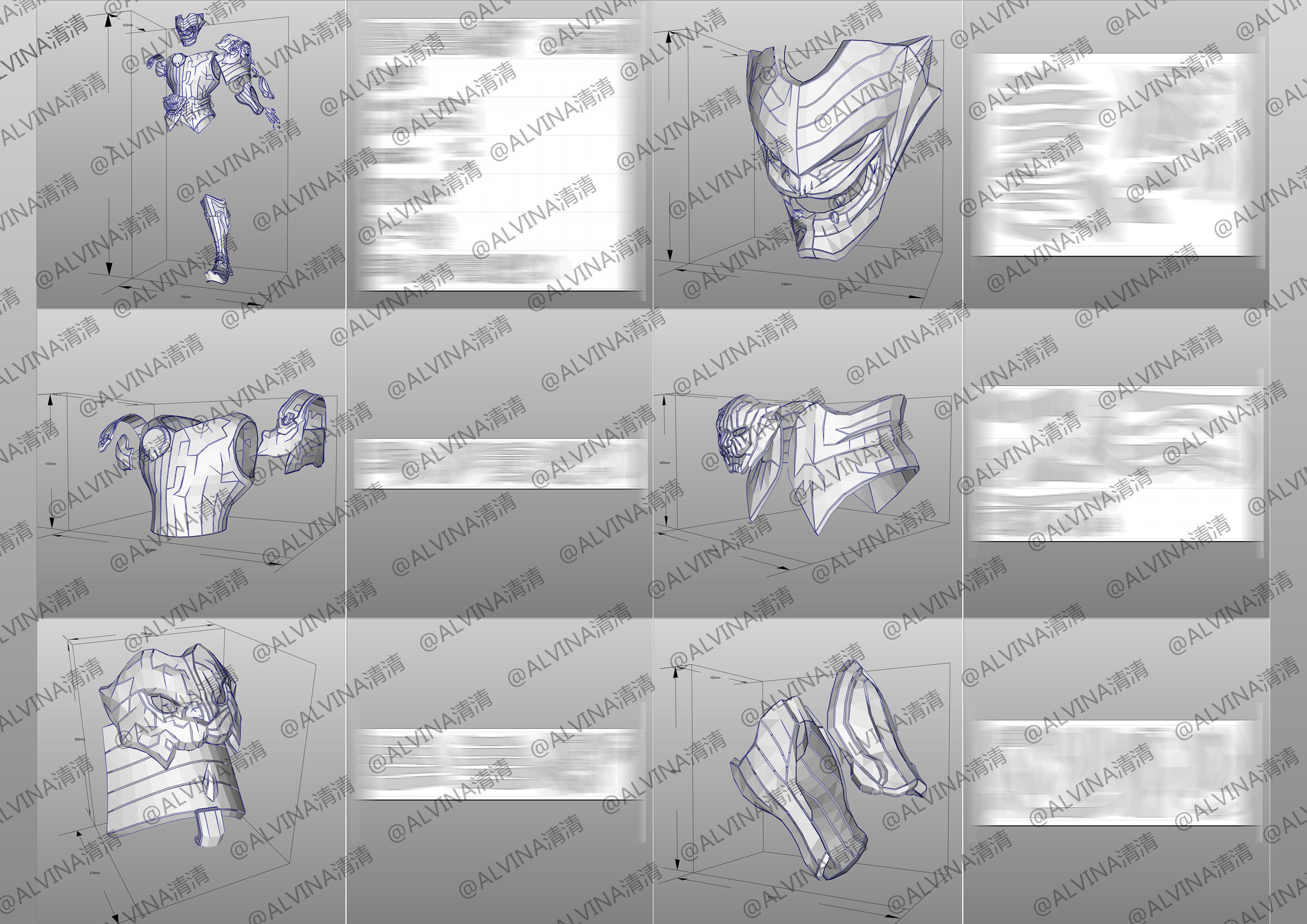 3D model Overwatch Genji Baihu- Cosplay Pepakura Foam Template VR / AR ...