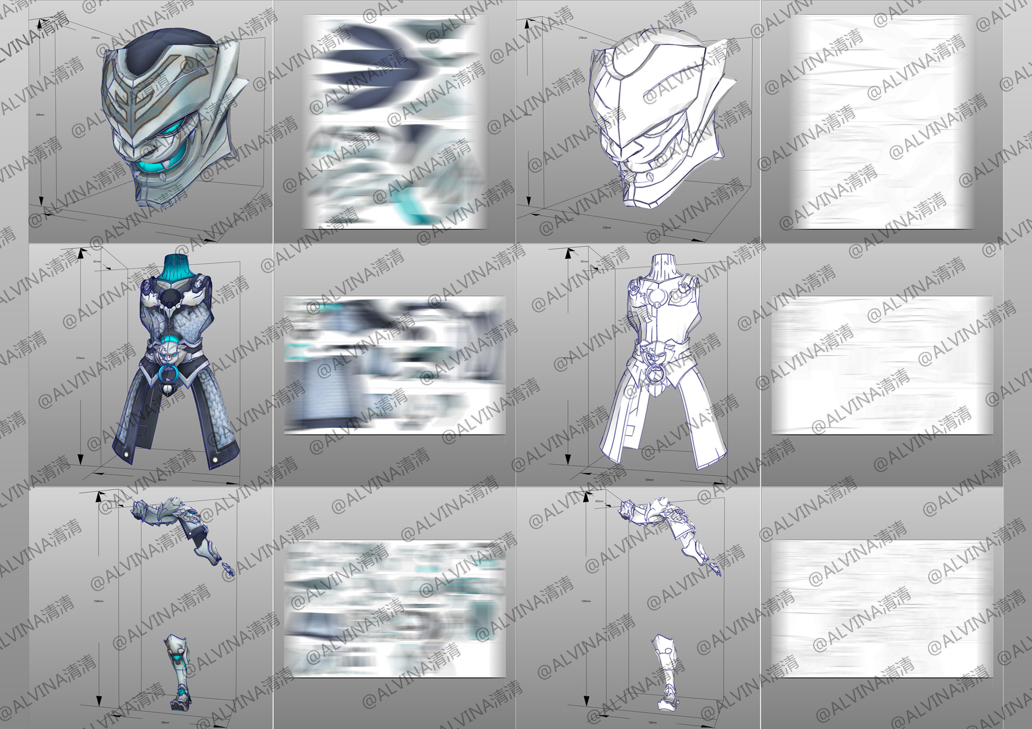 3D model Overwatch Genji Baihu- Cosplay Pepakura Foam Template VR / AR ...