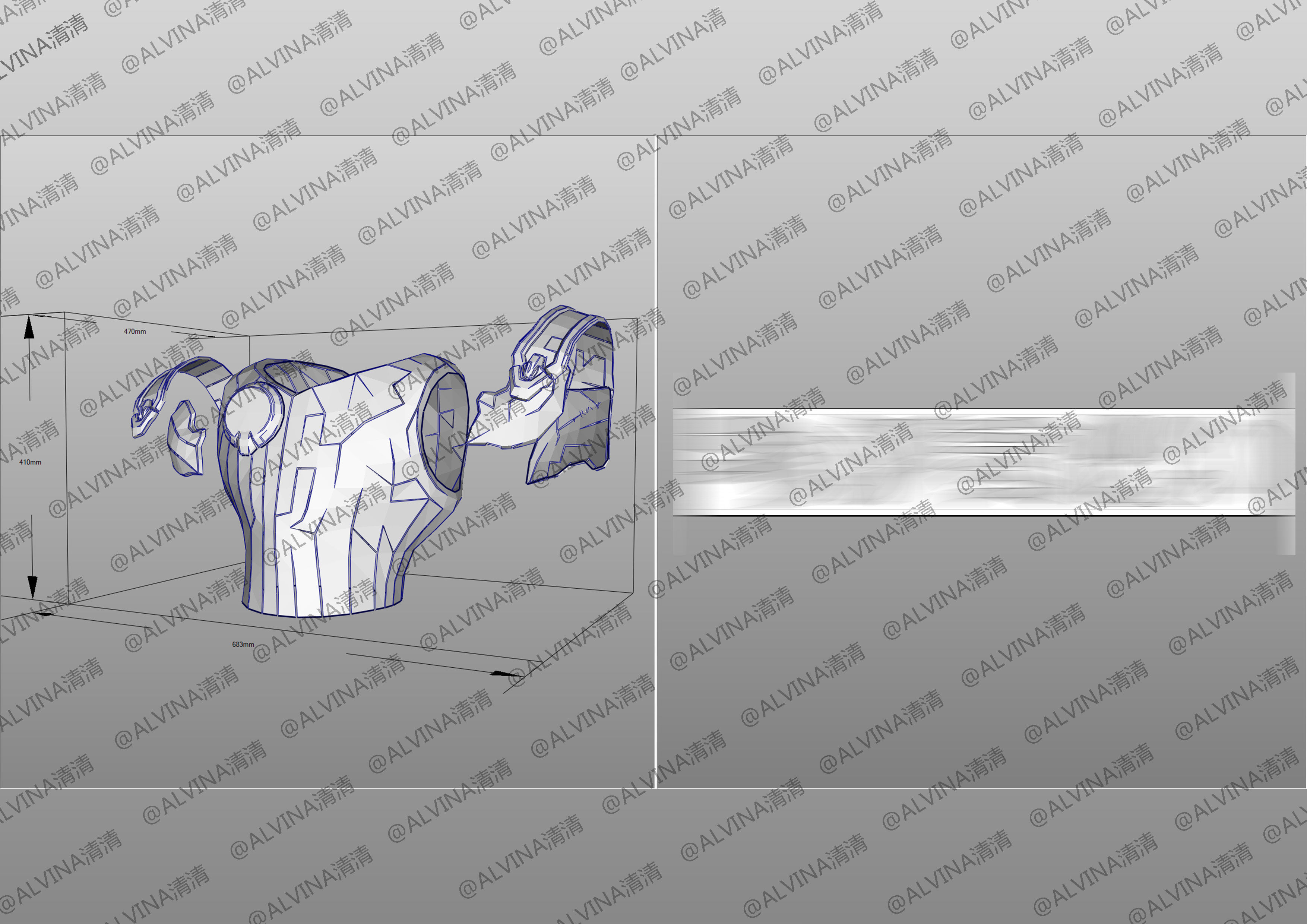 3D model Overwatch Genji Baihu- Cosplay Pepakura Foam Template VR / AR ...