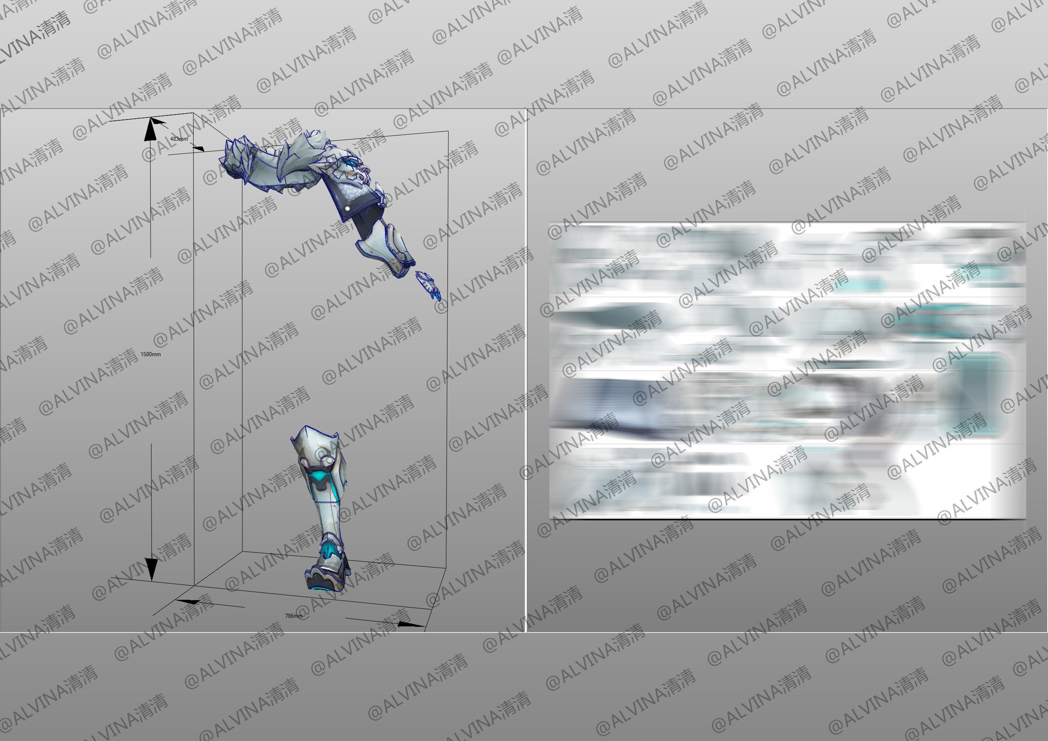 3D model Overwatch Genji Baihu- Cosplay Pepakura Foam Template VR / AR ...