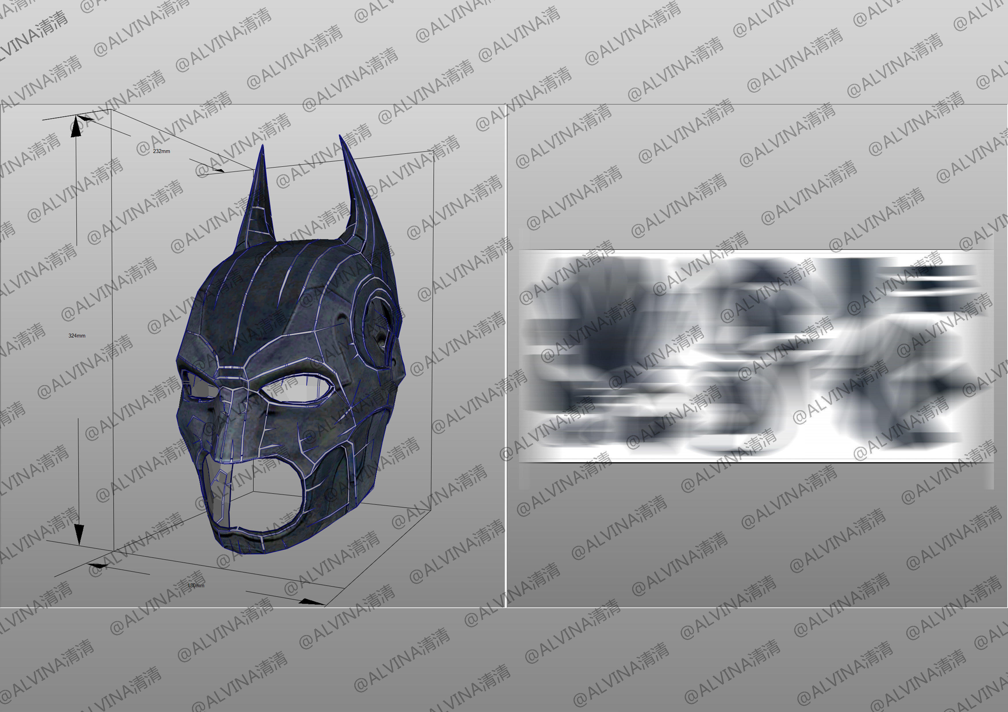 3D model Justice League Batman- Cosplay Pepakura Foam Template VR / AR ...