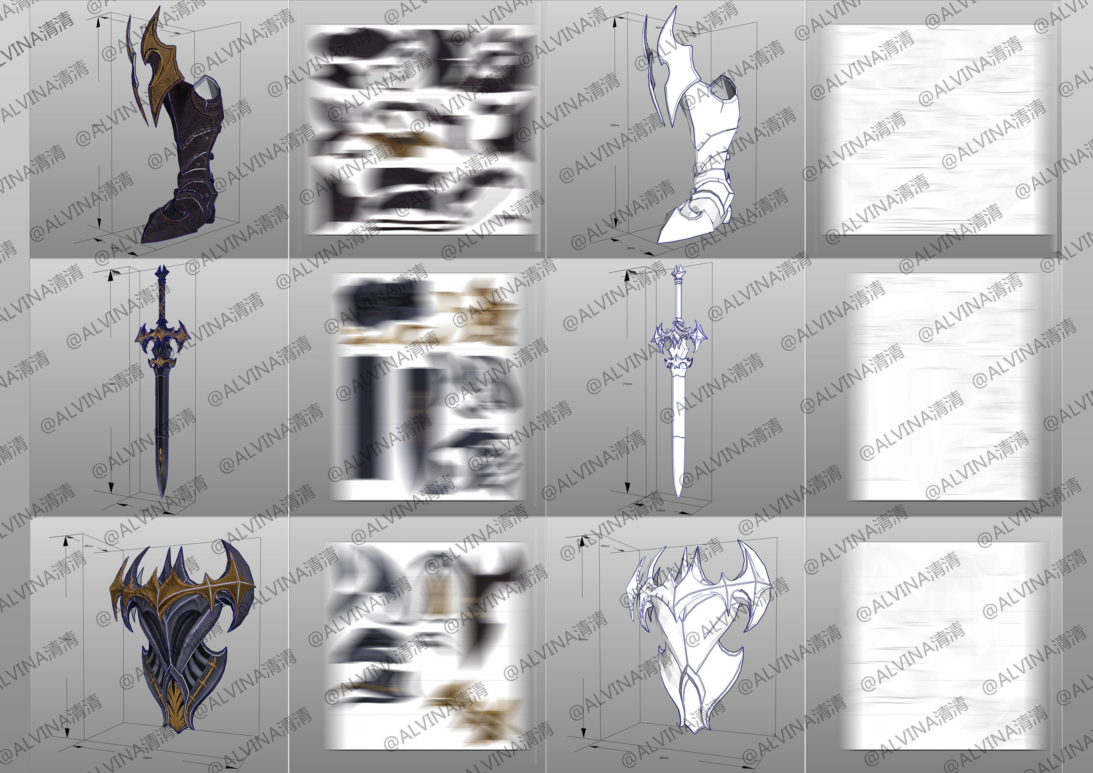 3D model Lineage 2 Batman - Cosplay Pepakura Foam Template VR / AR ...