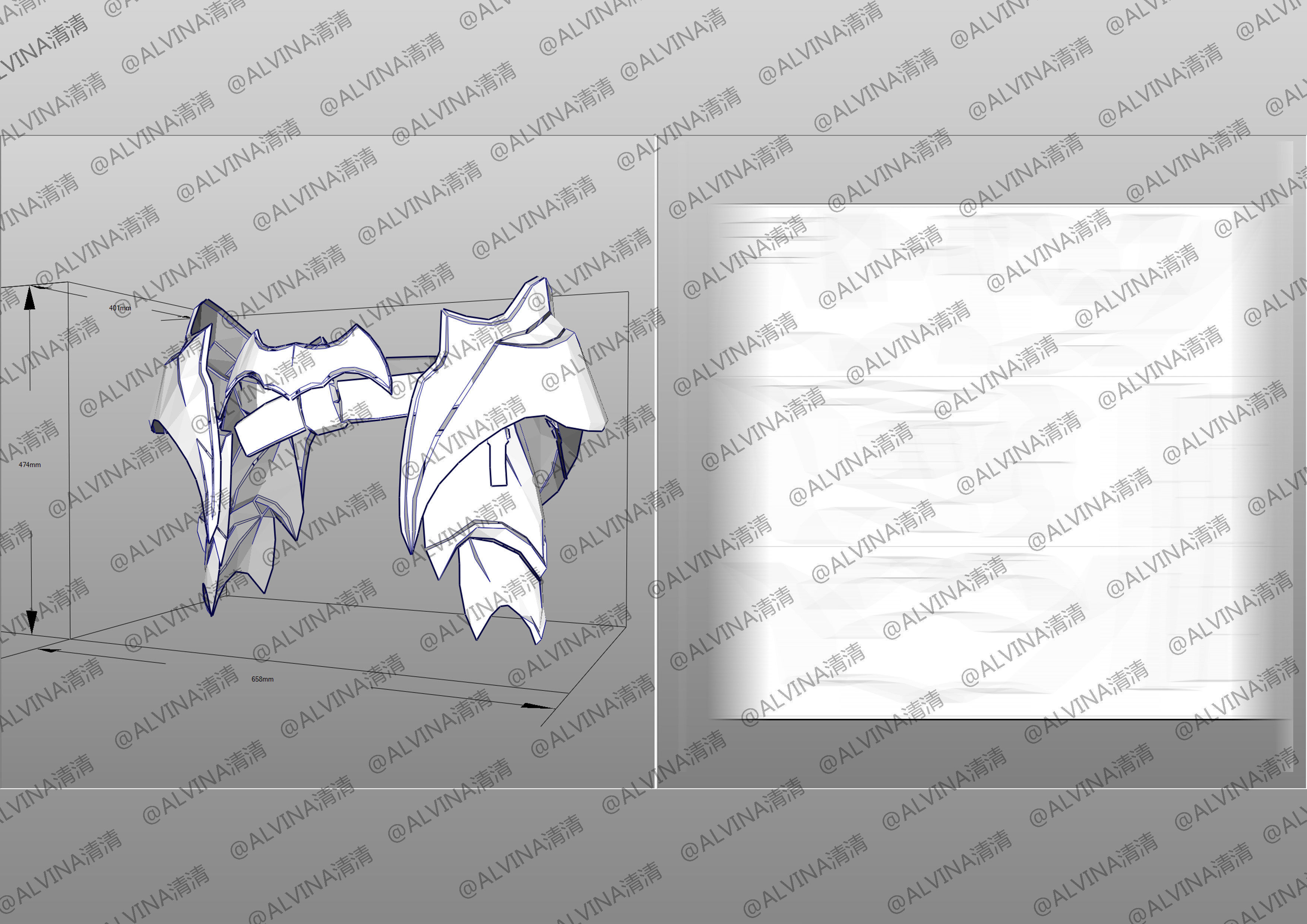 3D model Lineage 2 Batman - Cosplay Pepakura Foam Template VR / AR ...