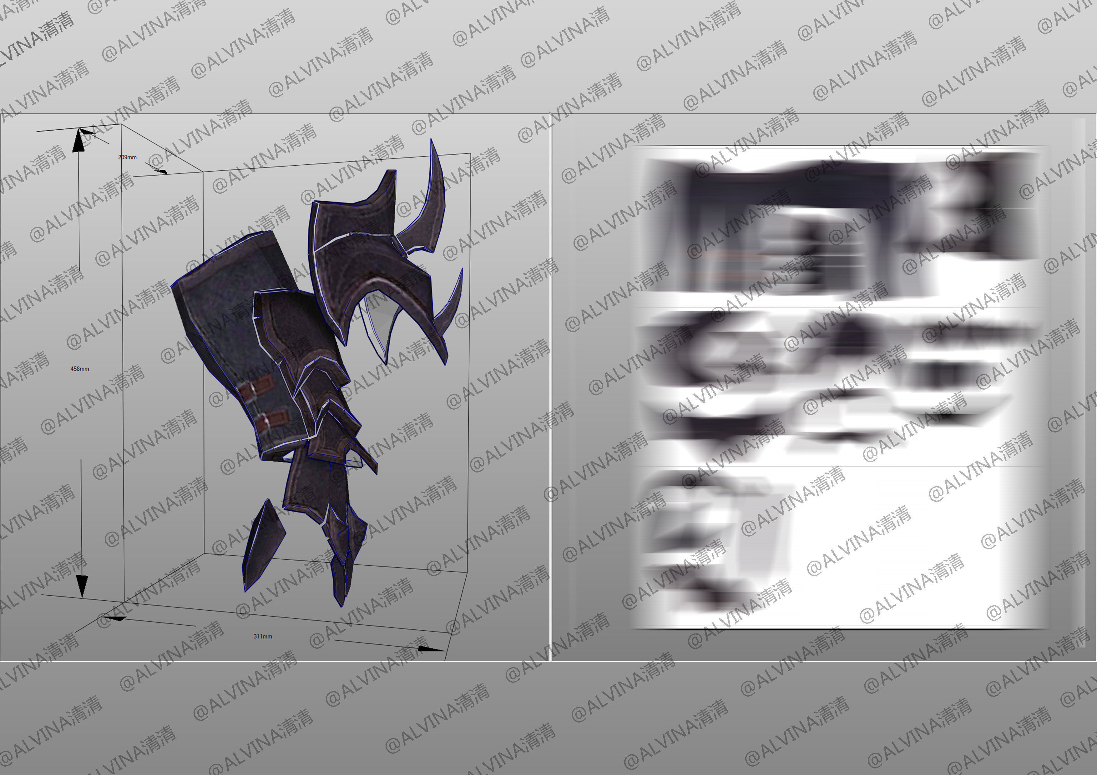 3D model Lineage 2 Batman - Cosplay Pepakura Foam Template VR / AR ...