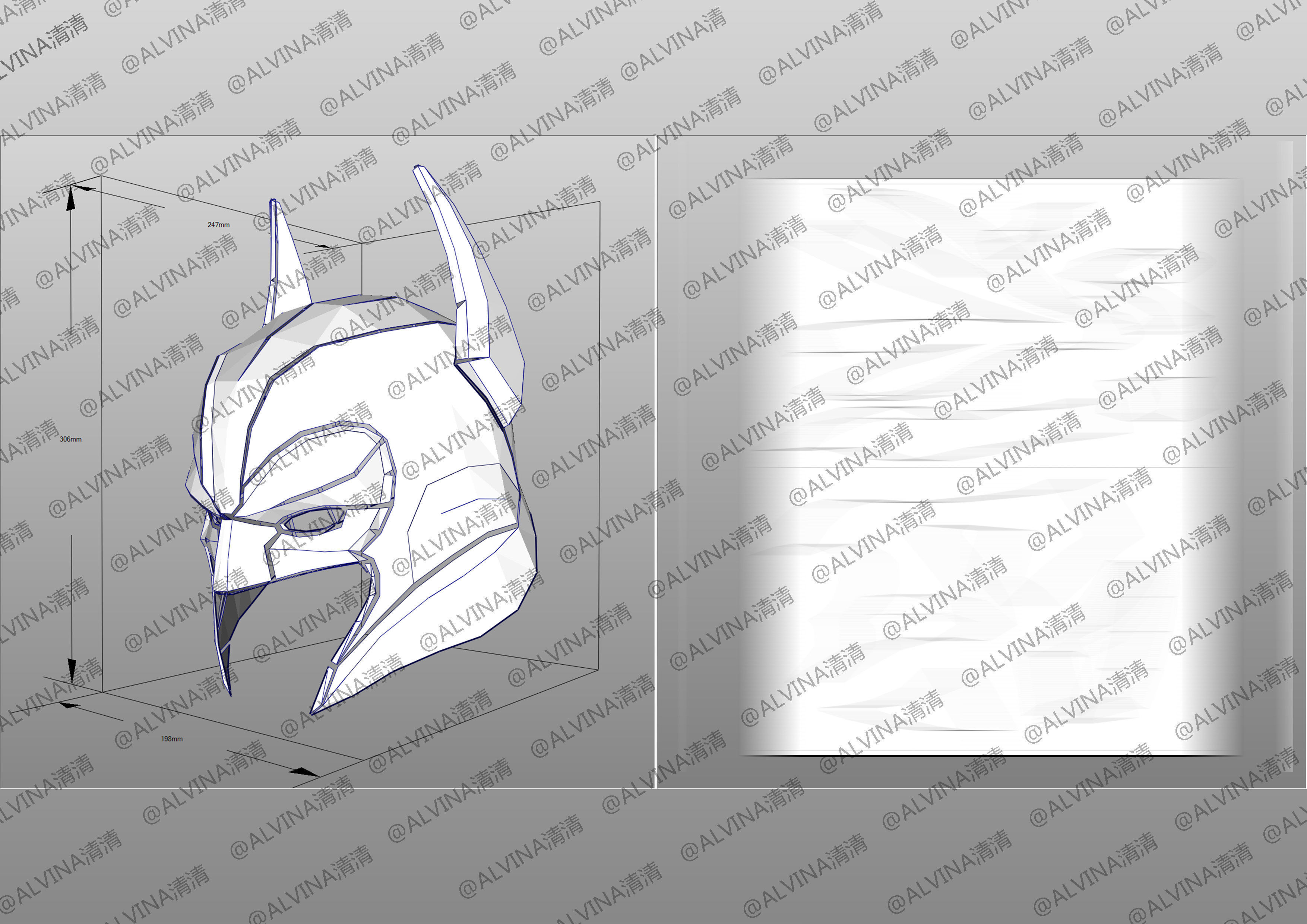 3D model Lineage 2 Batman - Cosplay Pepakura Foam Template VR / AR ...