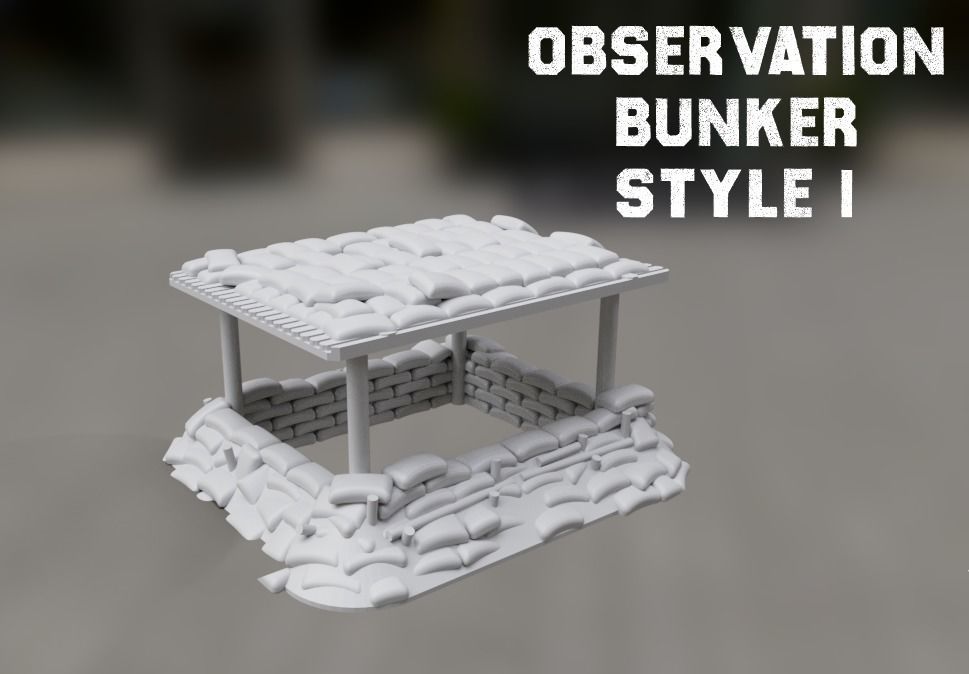 Observation Bunker Style 1 15mm Scale 3D print model 3D model 3D printable | CGTrader
