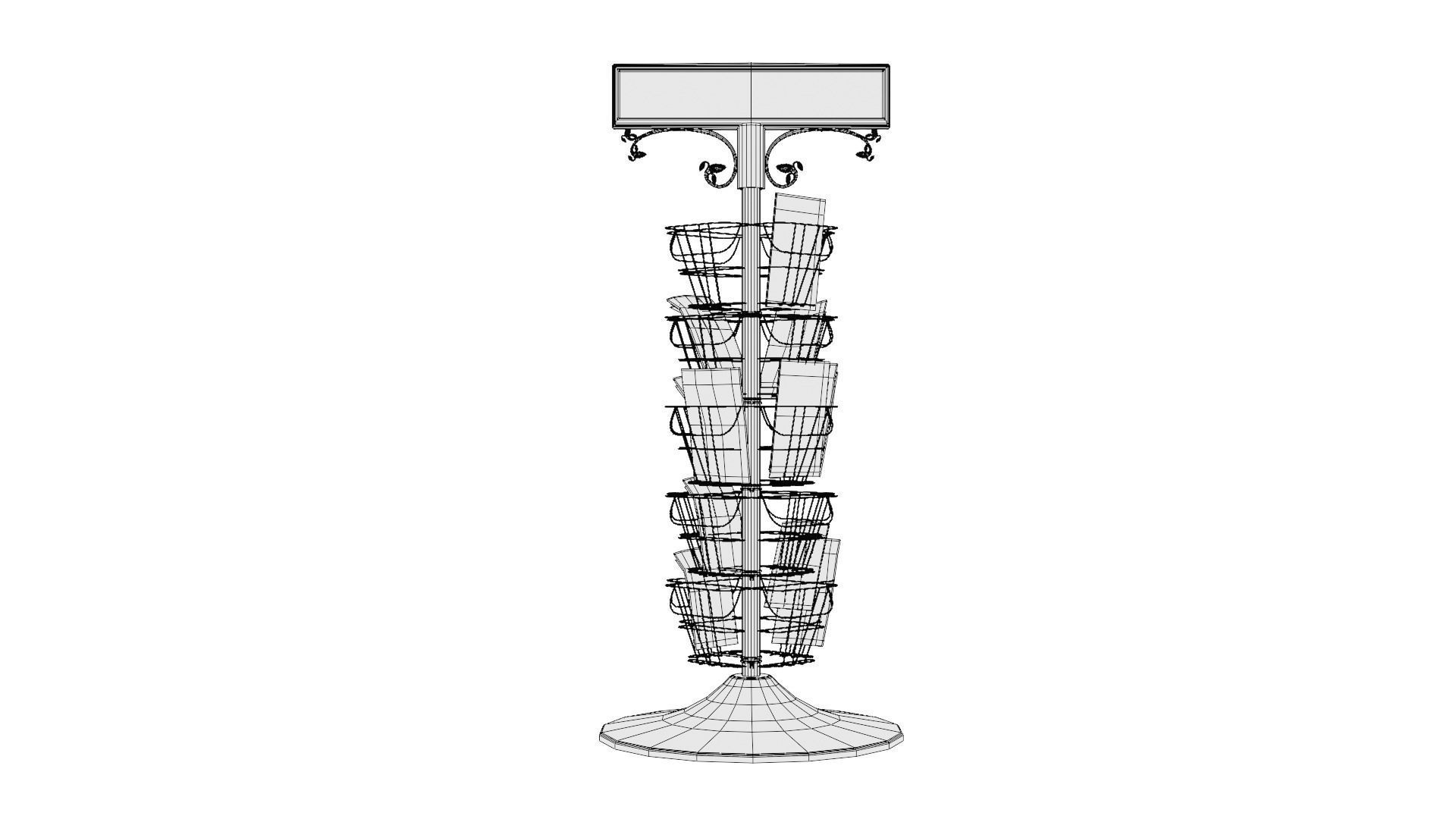 3D model Magazine Display Rack with 4k pbr textures VR / AR / low-poly ...