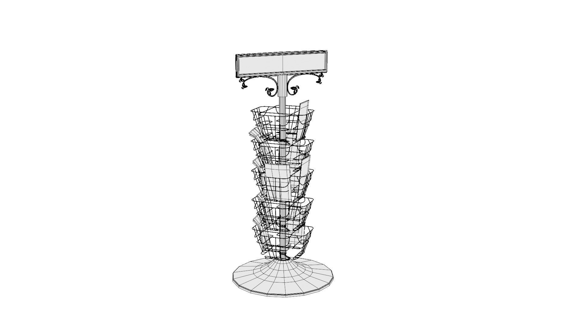 3D model Magazine Display Rack with 4k pbr textures VR / AR / low-poly ...