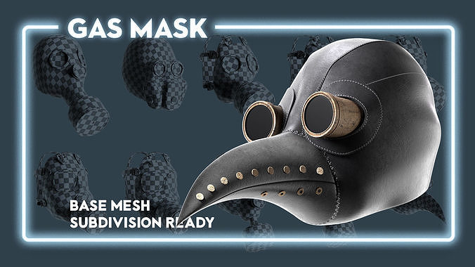 3D model 10 Gas masks base mesh VR / AR / low-poly | CGTrader
