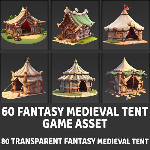 60 Fantasy Medieval Tent House Game Asset Texture | CGTrader