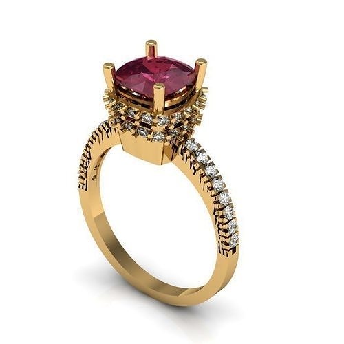 ruby dimond ring 3D model 3D printable | CGTrader
