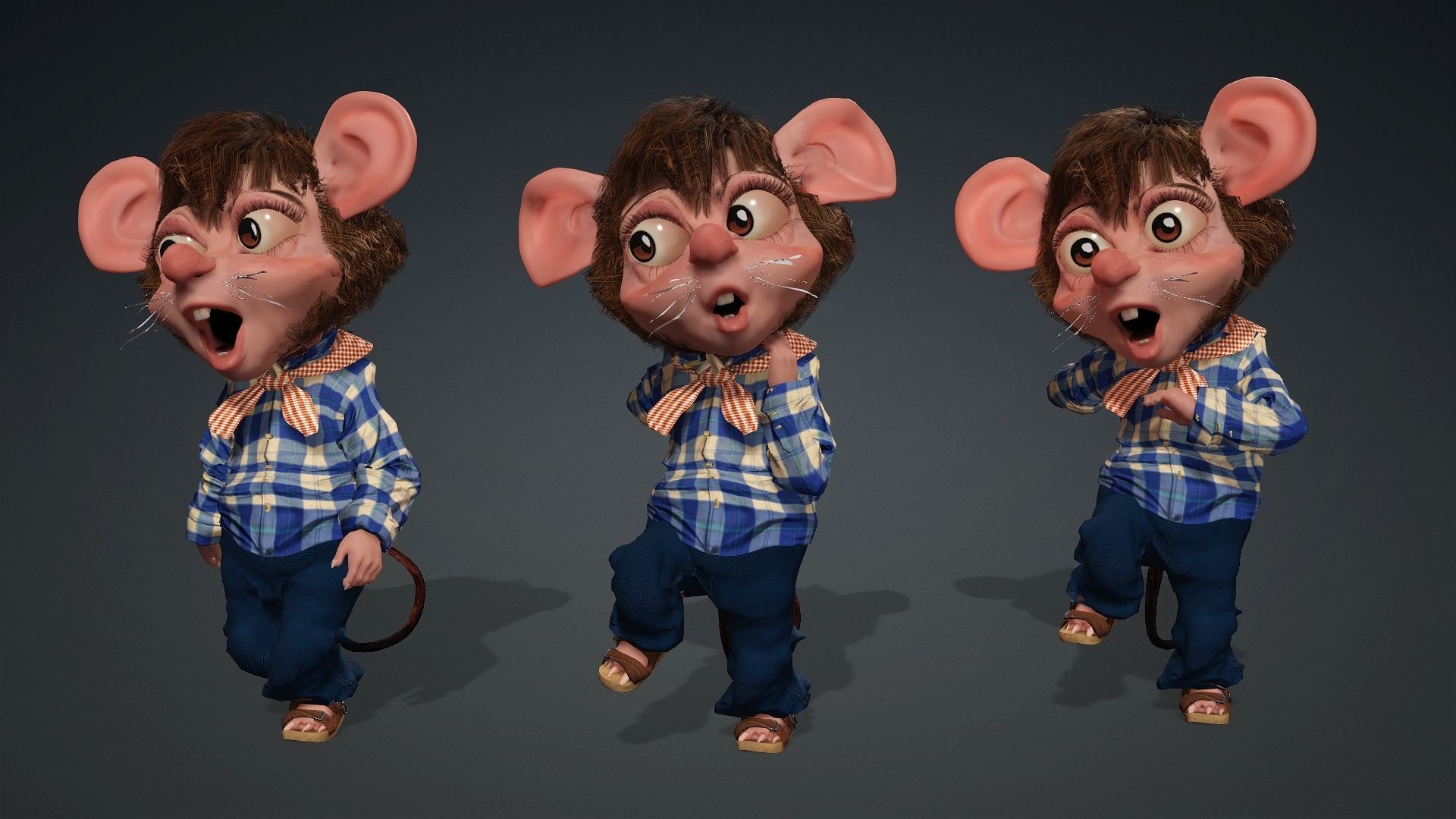 Mouse High quality character full Rigged and Animated 3D model animated ...