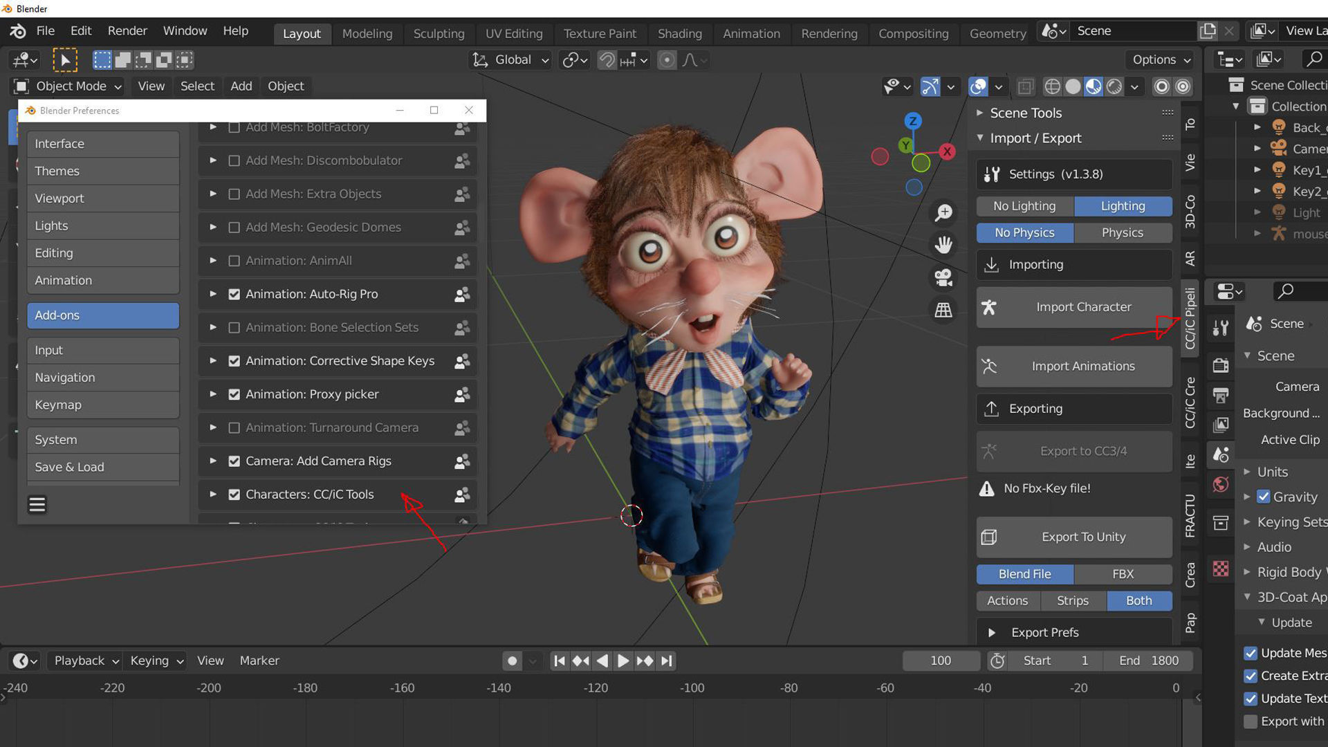 Mouse High quality character full Rigged and Animated 3D model animated ...