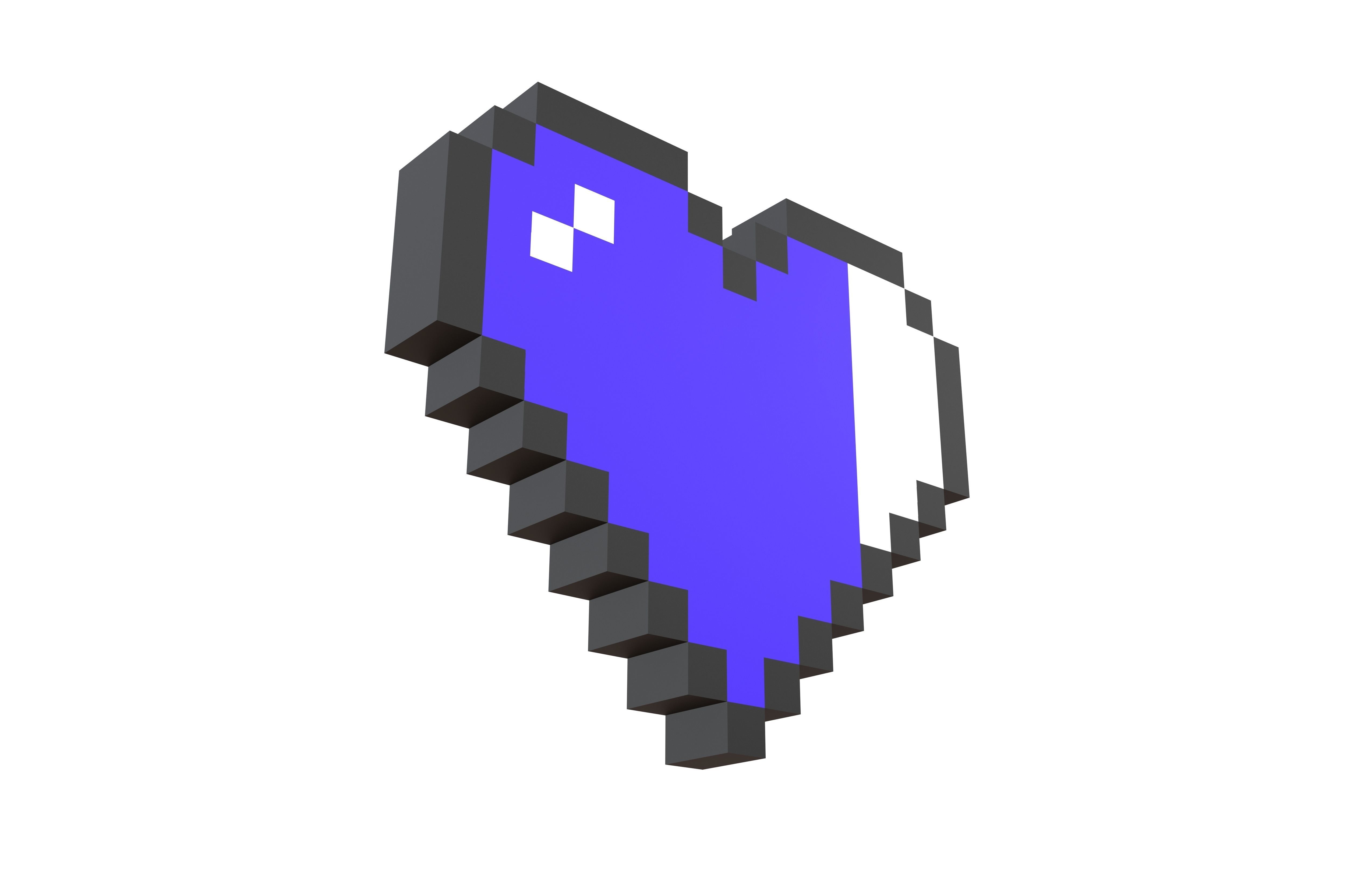 3D model Pixel Heart v2 022 VR / AR / low-poly | CGTrader