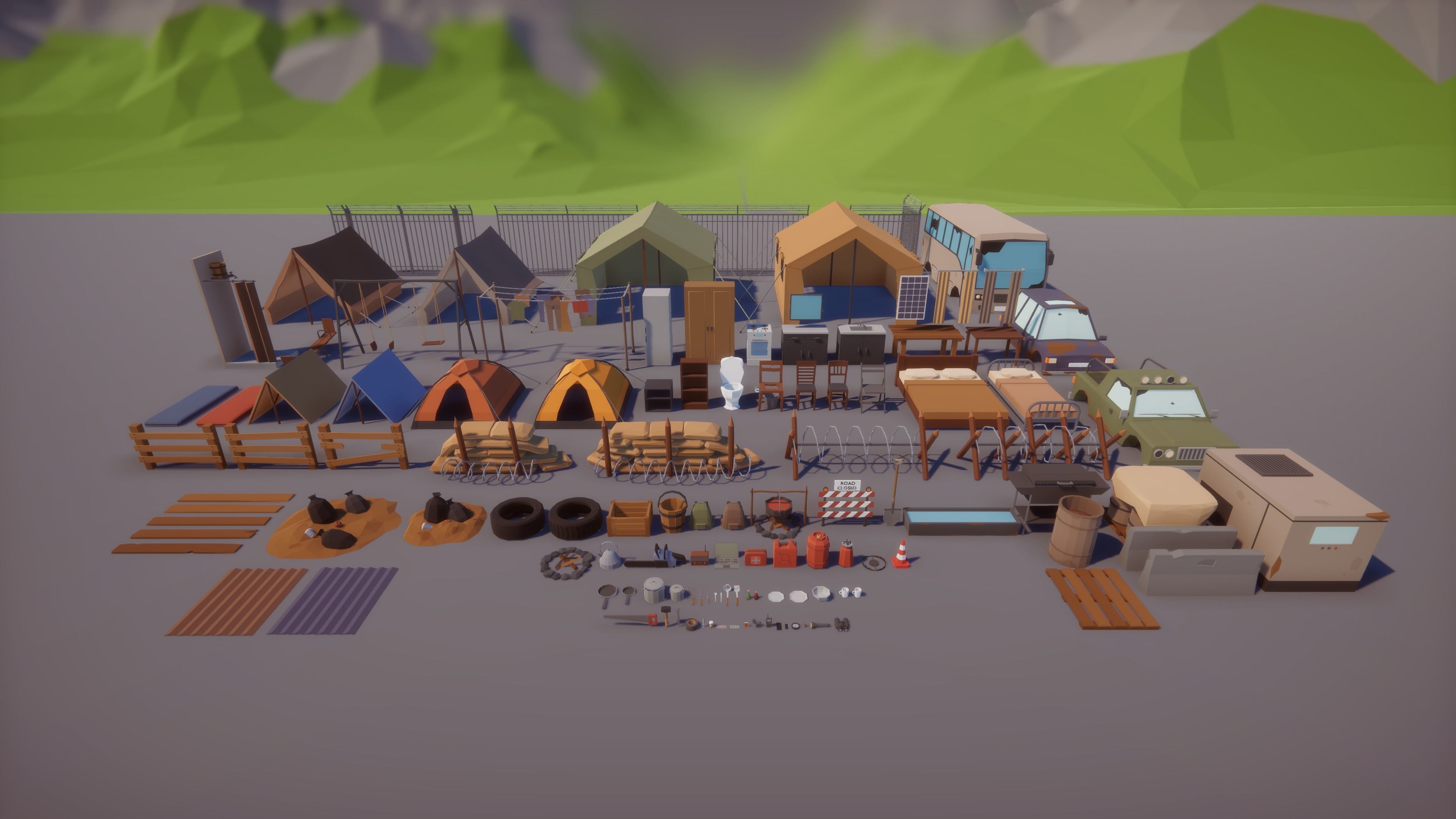 3D model Low Poly Post Apocalyptic Village VR / AR / low-poly | CGTrader