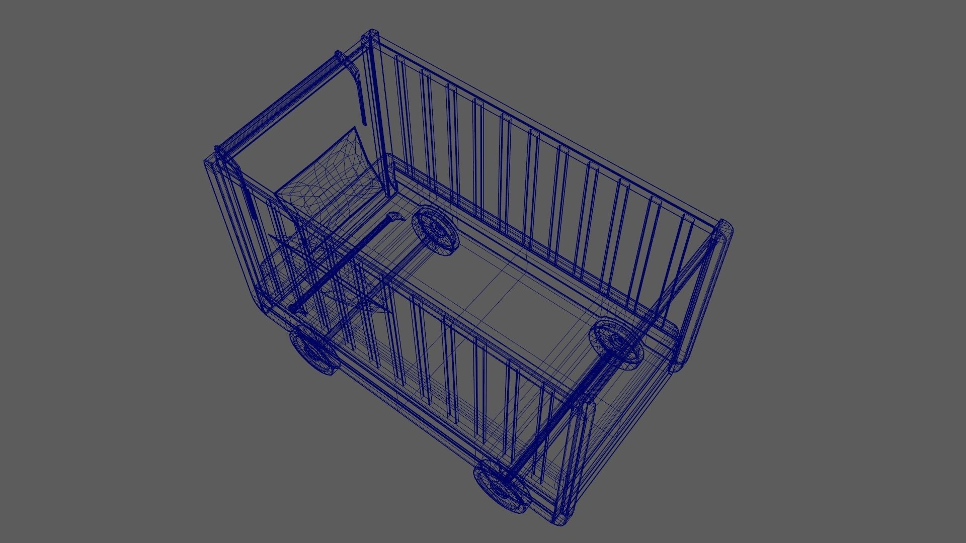 Baby Bed Baby Cot Crib Purple 3D model | CGTrader