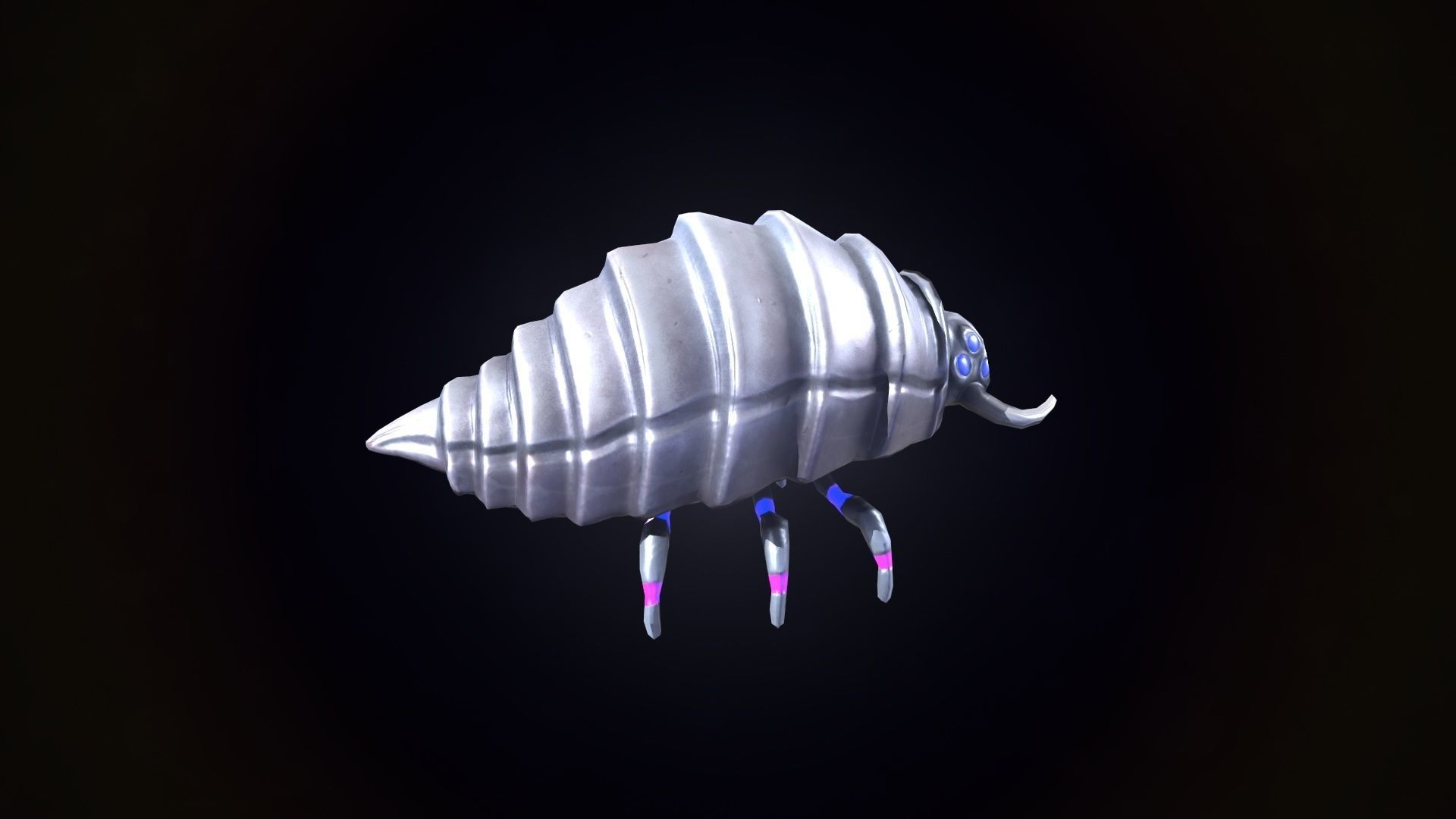 3D model Low Poly Flying Alien Organic Creature Low-poly 3D model VR ...