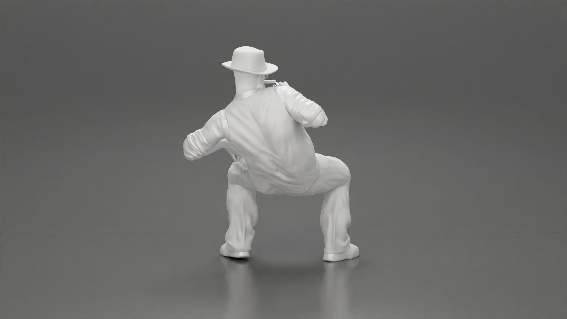 gangster homie in beard sitting holding lighter cigar smoking 3D model ...