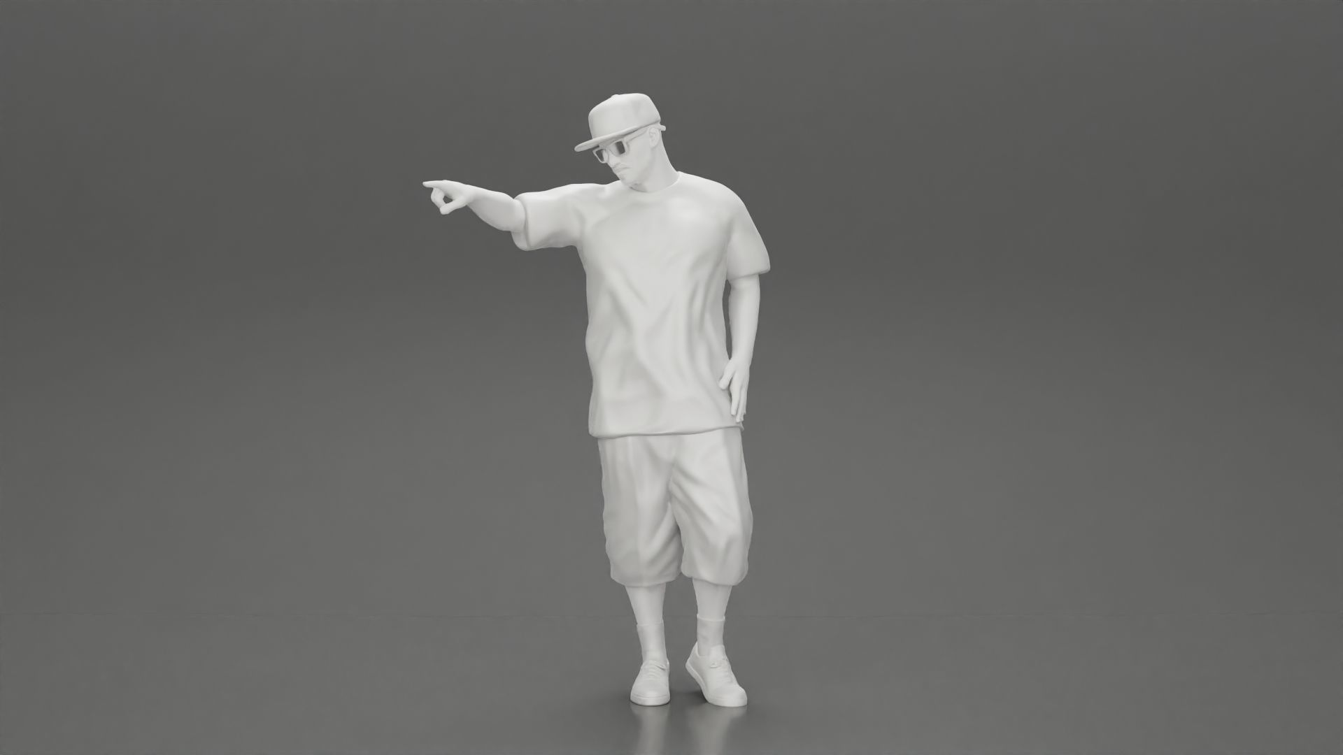 Gangster homie in cap pointing his finger at somebody 3D model 3D ...