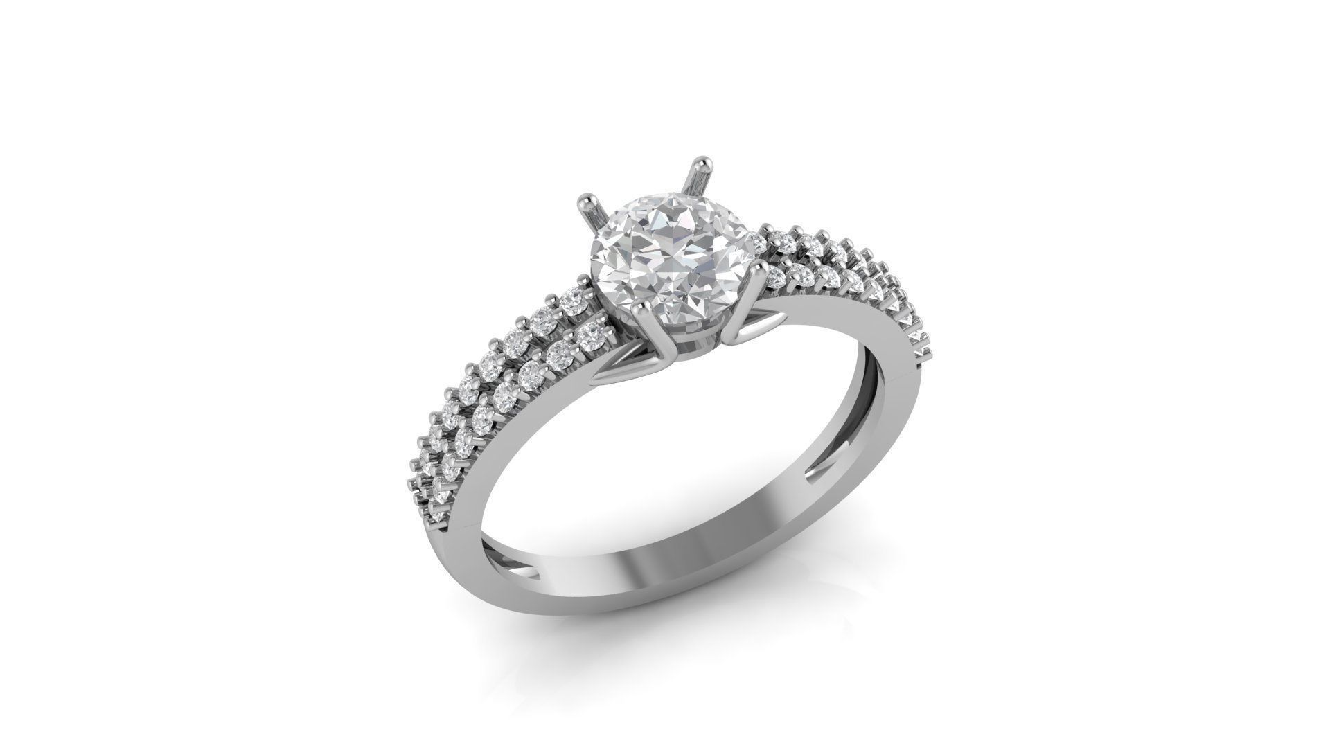 Big diamond stone engagement ring 3d model 3D model 3D printable | CGTrader