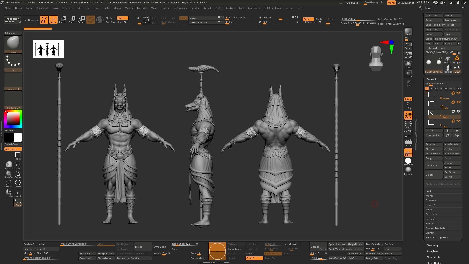 3d Model Anubis Vr Ar Low Poly Cgtrader