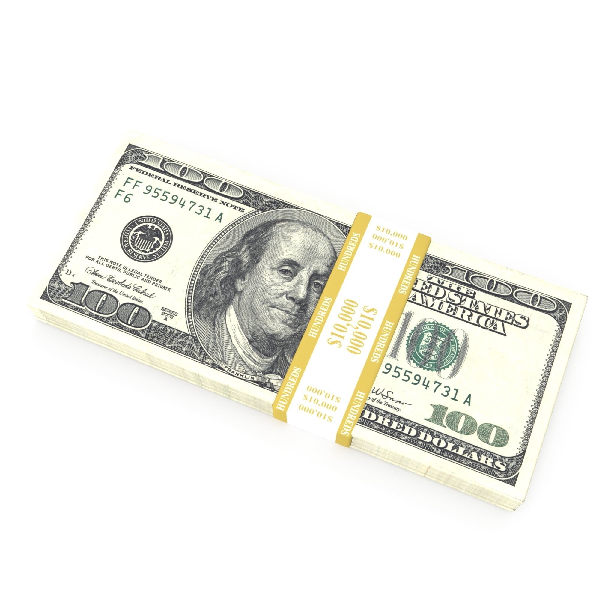 Set of 100 Dollar Bill Stack 3D model | CGTrader