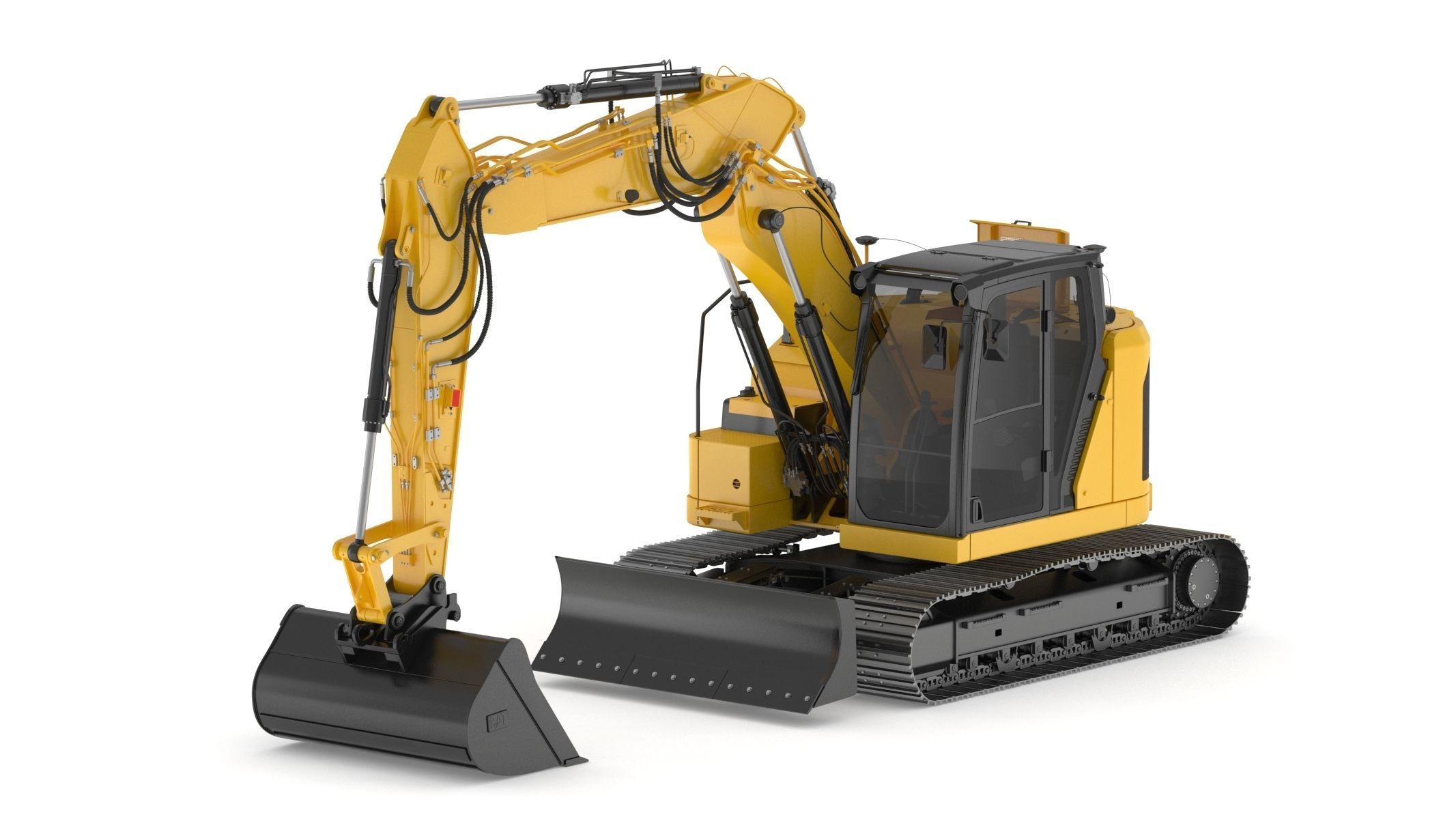 Small Excavator Triple Arm Generic 3D model | CGTrader