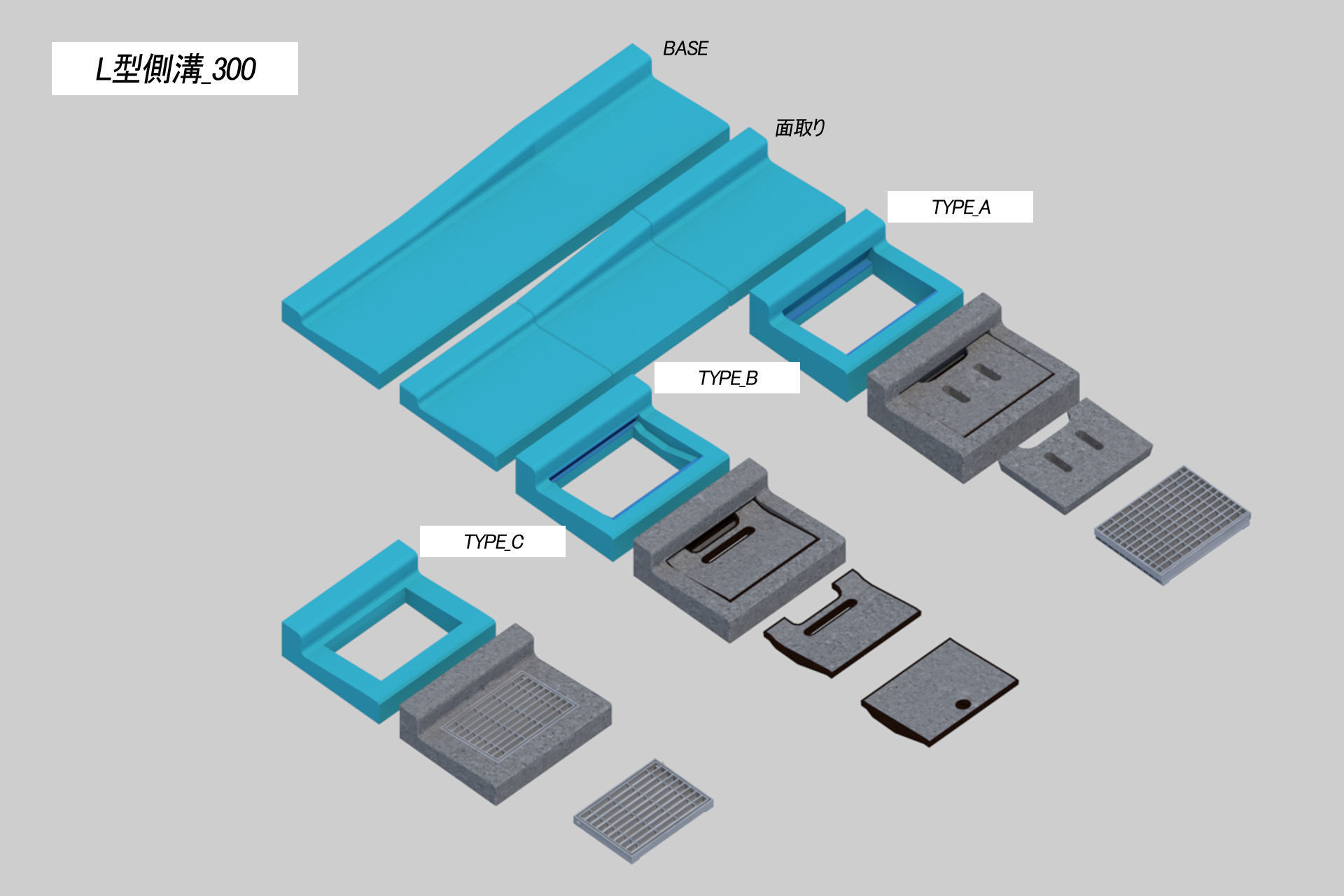 L-shaped side ditch 300 3D model | CGTrader