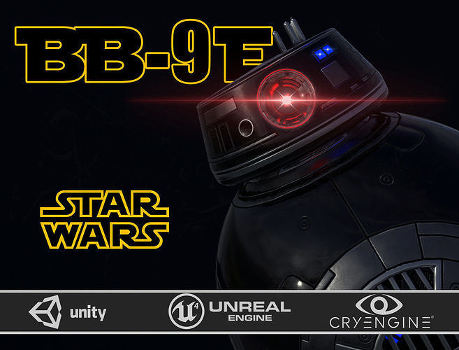 BB-9 E Imperial color Star Wars free VR / AR / low-poly 3D model rigged | CGTrader
